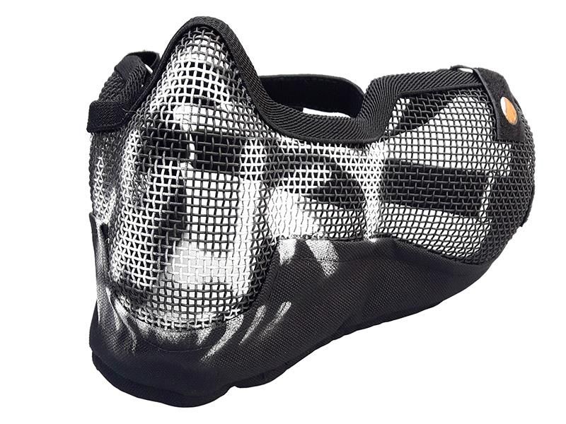 - V2 Strike Steel Lower Face Mesh Mask - Black / Skeleton White ...