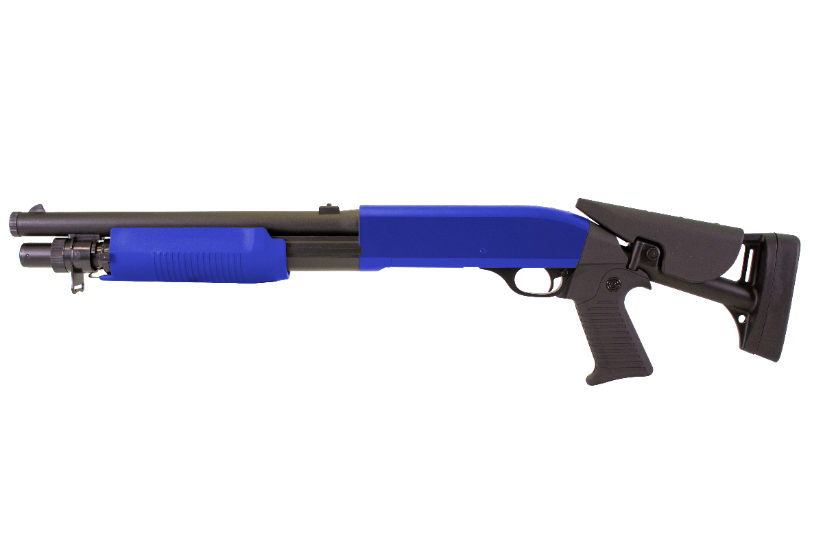 TWO TONE Double Eagle M56C Pump Airsoft Shotgun - Blue | Tactical Assault